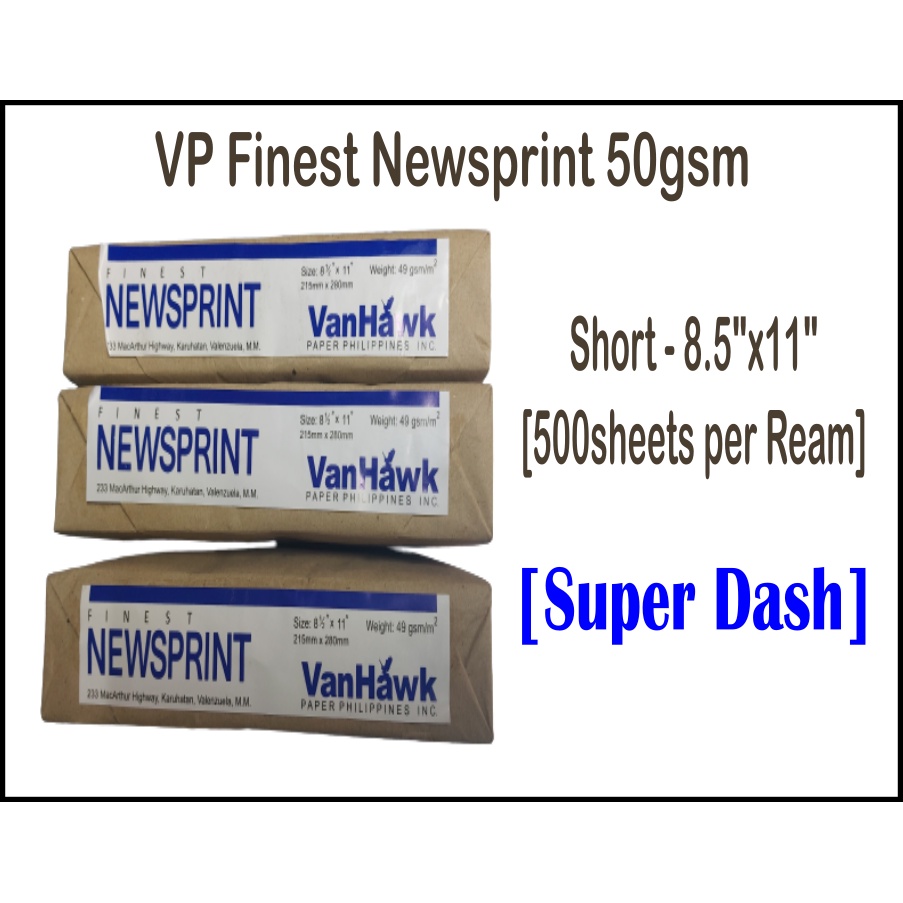 Vanhawk VP Finest Newsprint 50gsm Sub 16 [500sheet per Ream] High ...