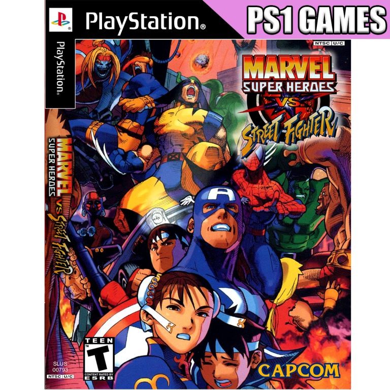 Marvel Super Heroes VS Street Flghter PS1 Game Playstation Games ...