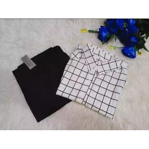 PUTIH Newest - SQUARE WHITE MONALISA TOP SET + BAGGY PANTS (PAY ON ...