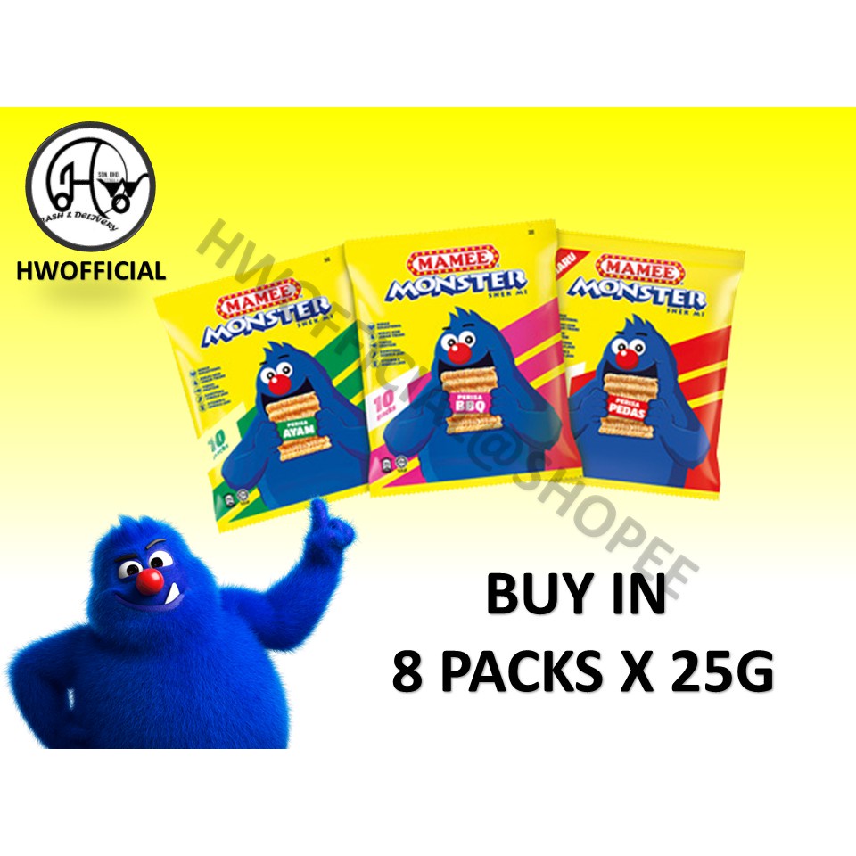 MAMEE MONSTER NOODLE SNACK 8PACKS X 25G | Shopee Philippines