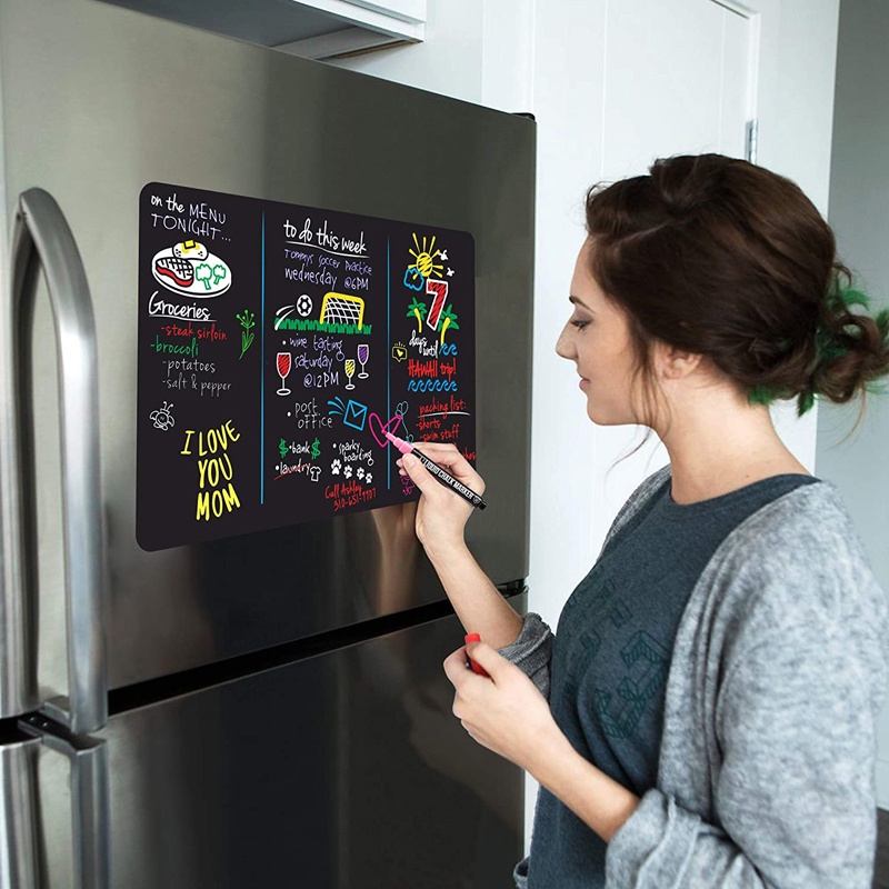 Magnetic Blackboard Chalkboard Fridge Sticker Dust-free Chalk Board for ...