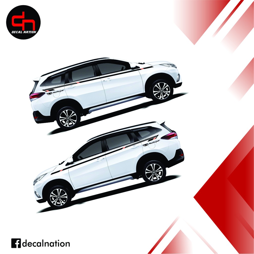 Toyota Rush Linear Decals Design 4 Cut Out Vinyl Sticker Black and Red ...