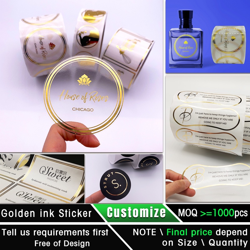 golden ink sticker visible sticker custom transparent gold stamp ...