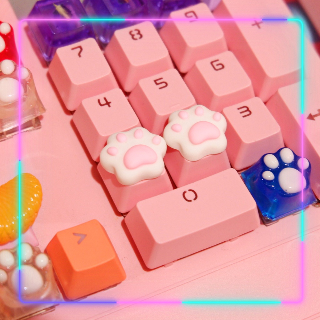 Fluffy Paw Artisan Kawaii Keycaps for Mechanical Keyboard | Shopee ...