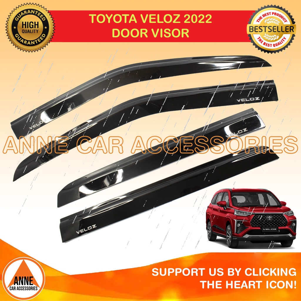 Door Visor for Toyota Veloz 2022 2023 Onwards High Quality Black Rain ...