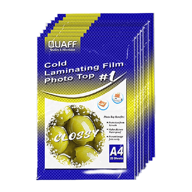 QUAFF Cold Laminating Film Photo Top A4 (20 sheets/pack) || Glossy ...