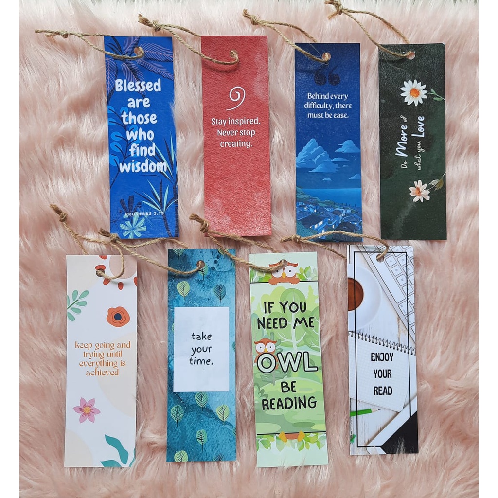 WM Bookmark with jute string motivational, inspirational (LAMINATED ...