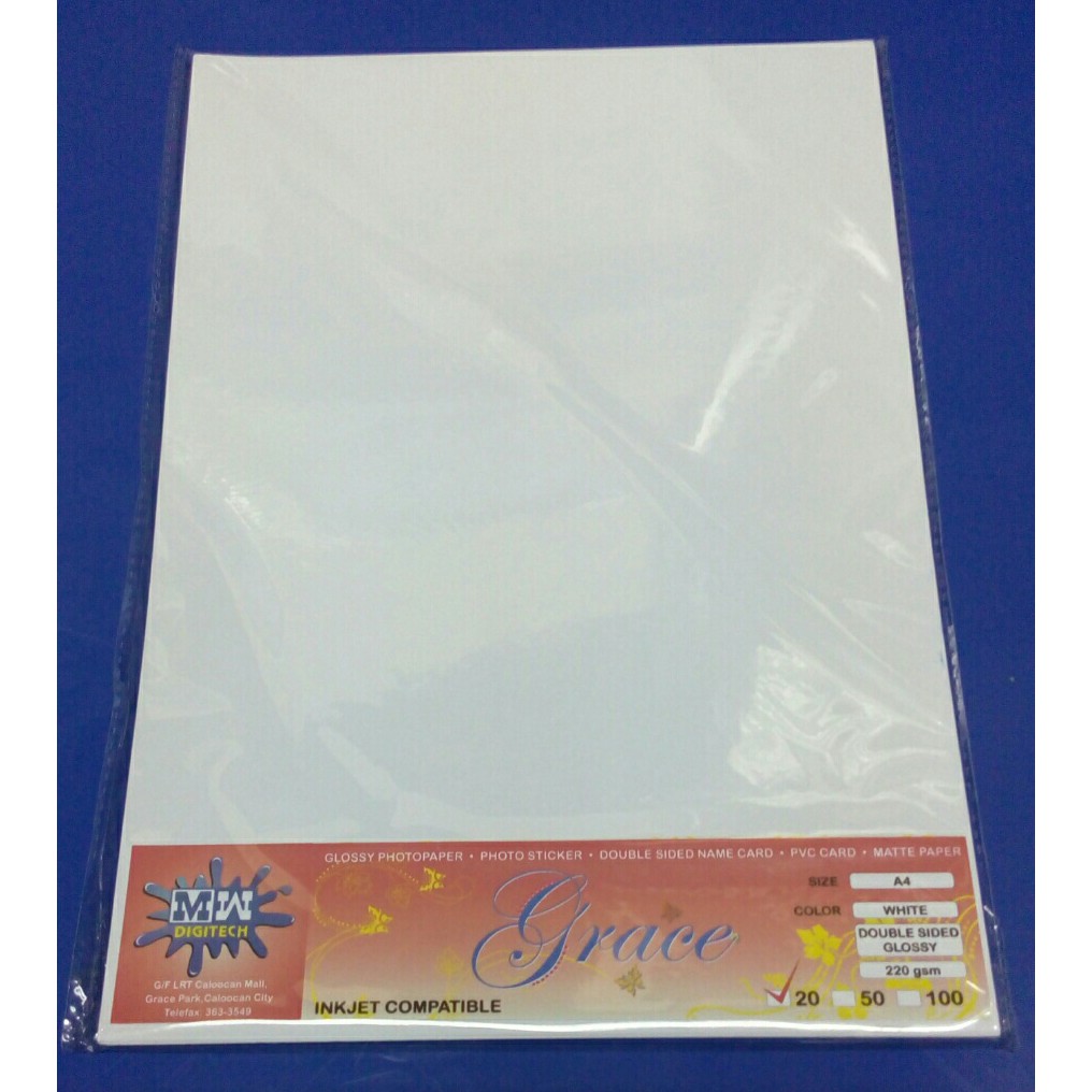 220gsm Double Sided Glossy Photo Paper A4 20 & 50 pieces | Shopee ...