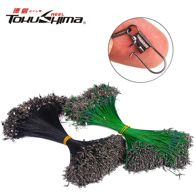 Tokushima 20 Pcs Durable Trace Steel Wire Fishing Swivel Line Tackle ...