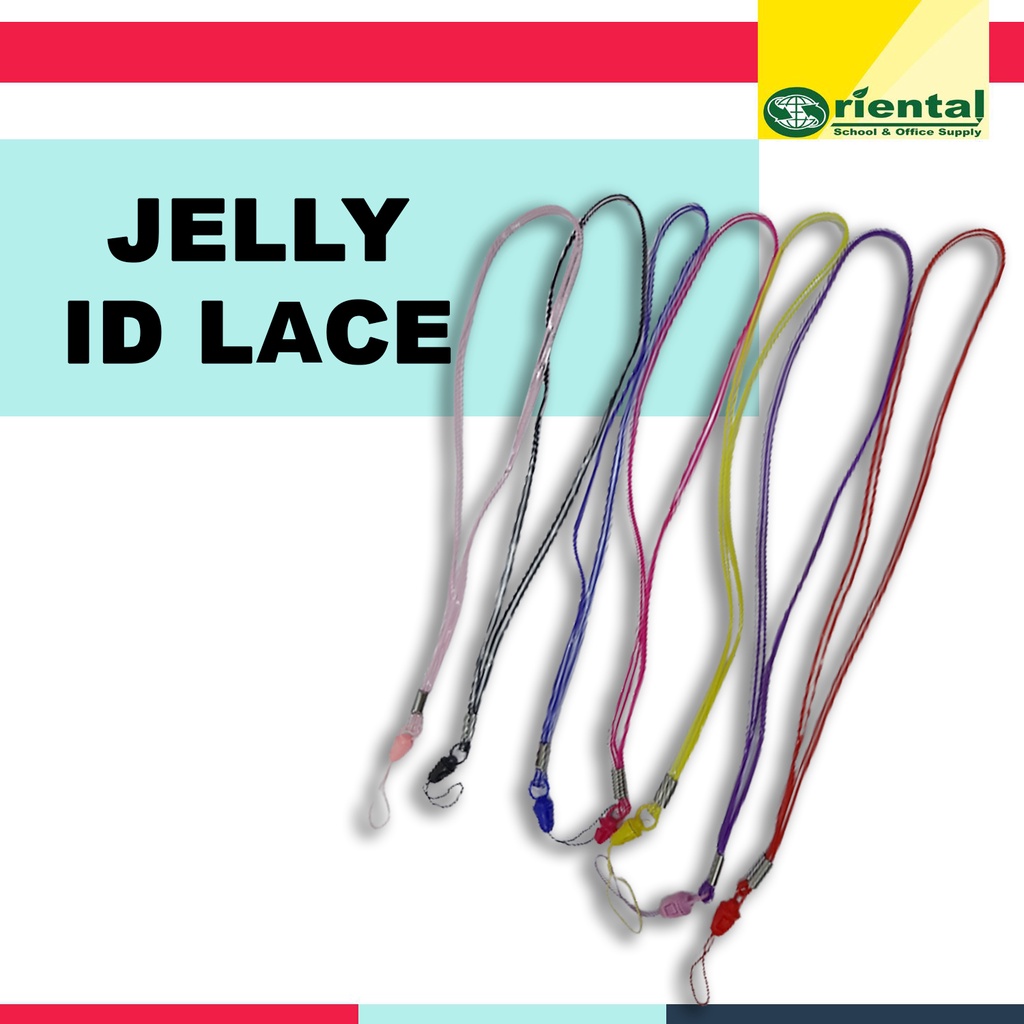 W Two Toned Colors Jelly ID Lace w/String & Clip Identification Holder ...