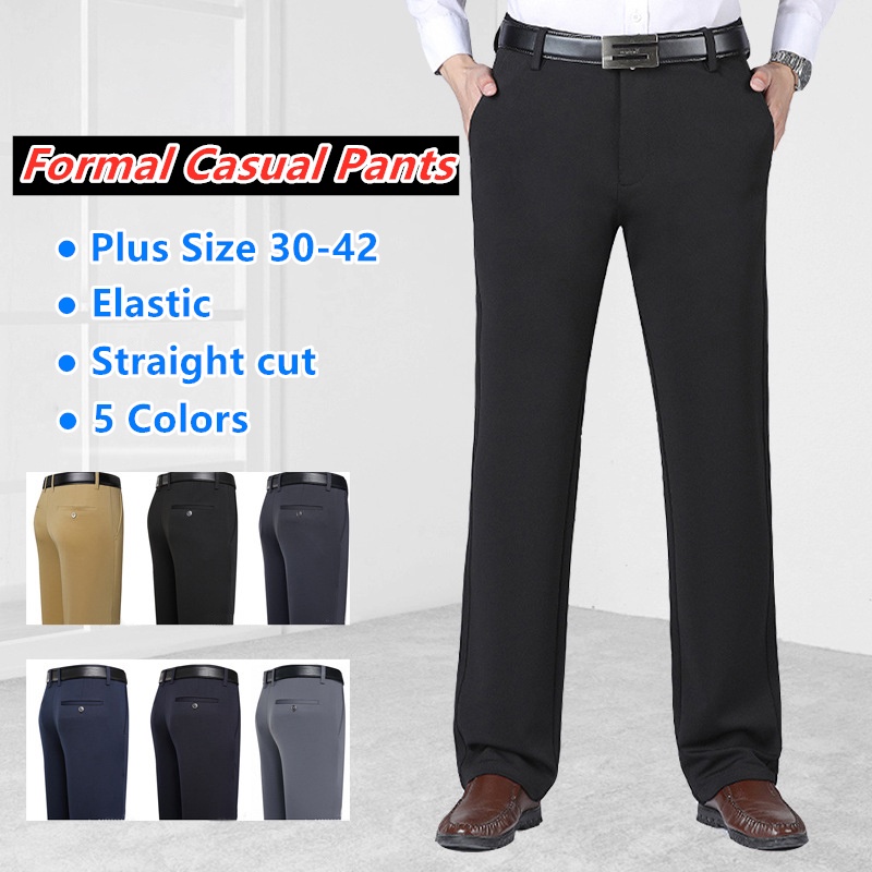 【Local Delivery】Men's CEO Formal Business Pants Straight Cut Plus Size ...