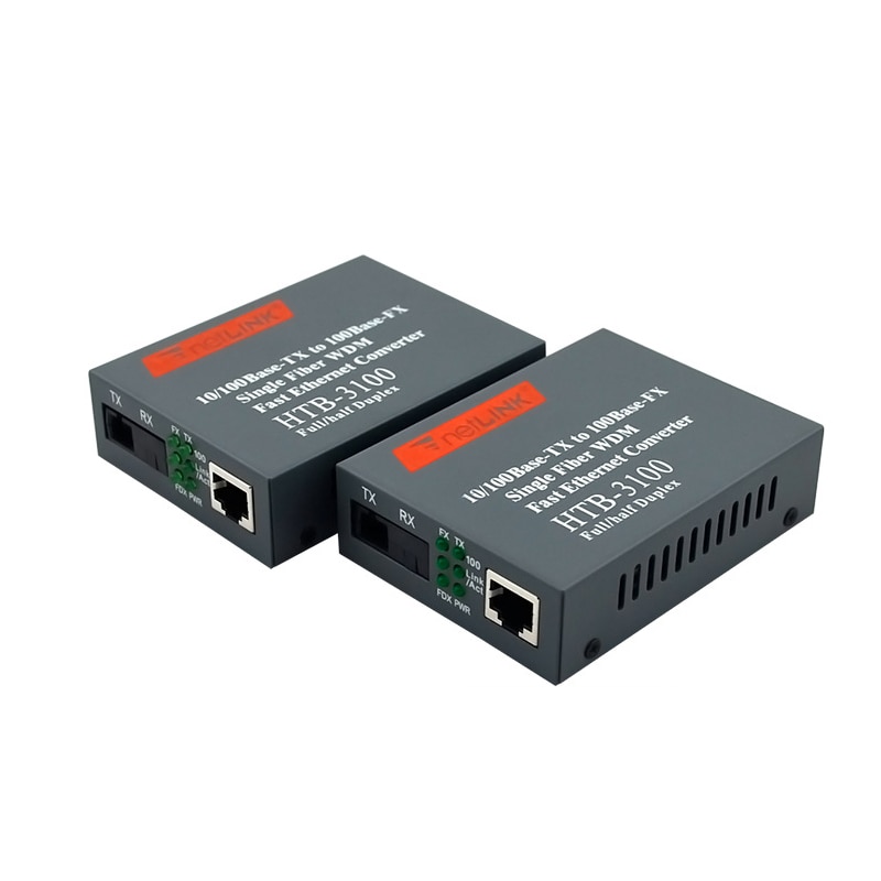 1 pair HTB-3100A/B 25KM SC netLINK 10/100Mbps Single-mode Single-fiber ...