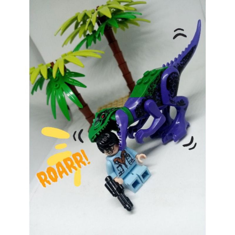 UNGU Dinosaur bricks toy + dino figure people PGM940 PURPLE Indominus ...