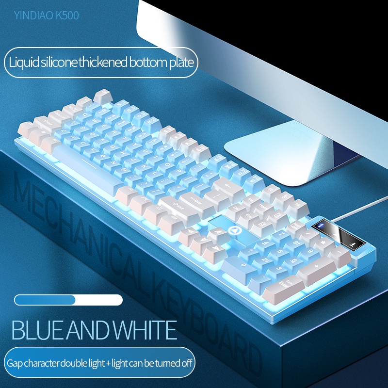 Gaming Keyboard Mechanical Feel Two-color Chocolate Keycap Color ...
