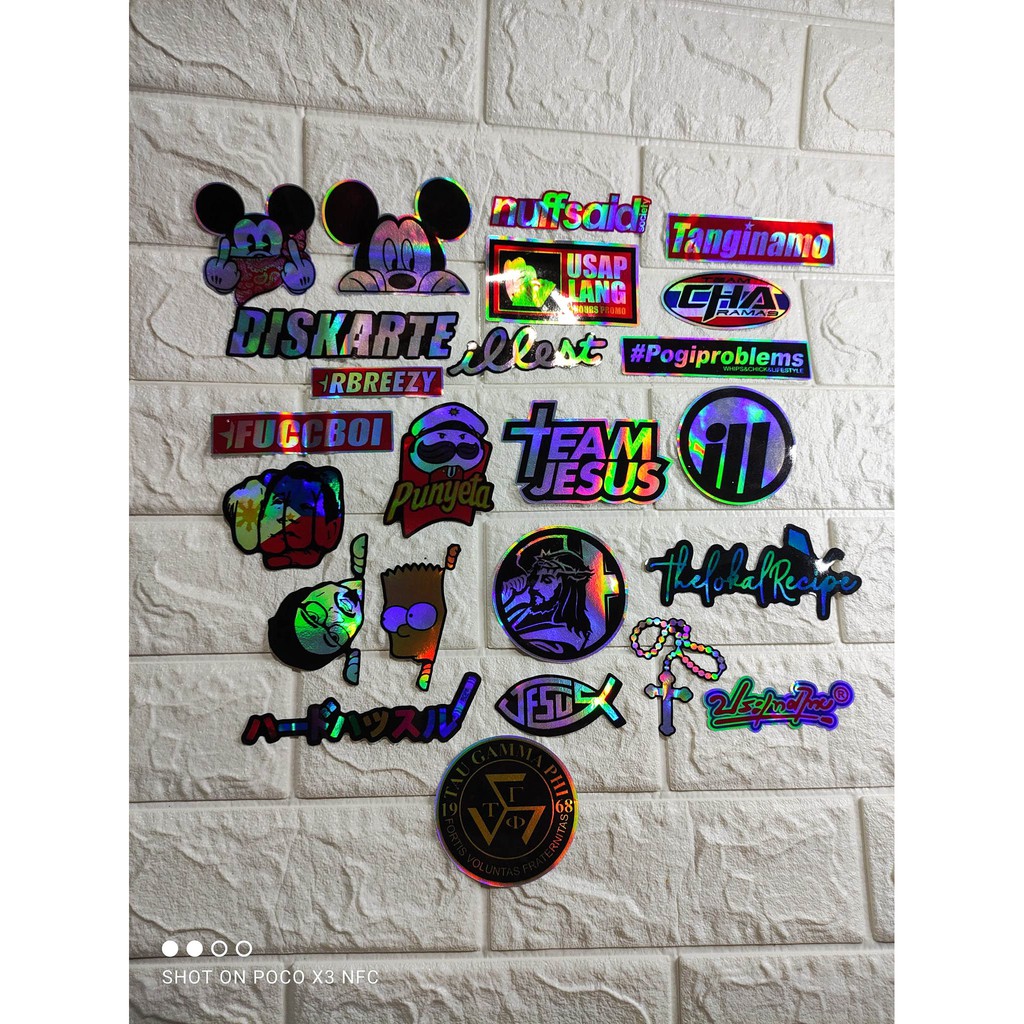 Hologram Motorcycle Car Sticker Helmet Visor Decals DISKARTE RECIPE TAU ...