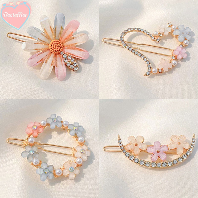 1Pcs Love Moon Flower Round Shape Flower Forest Crystal Hairpin for ...