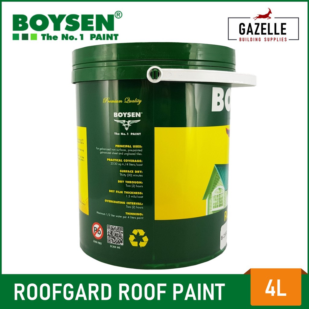 Boysen Roofgard Roof Paint - 4L (8 colors) | Shopee Philippines