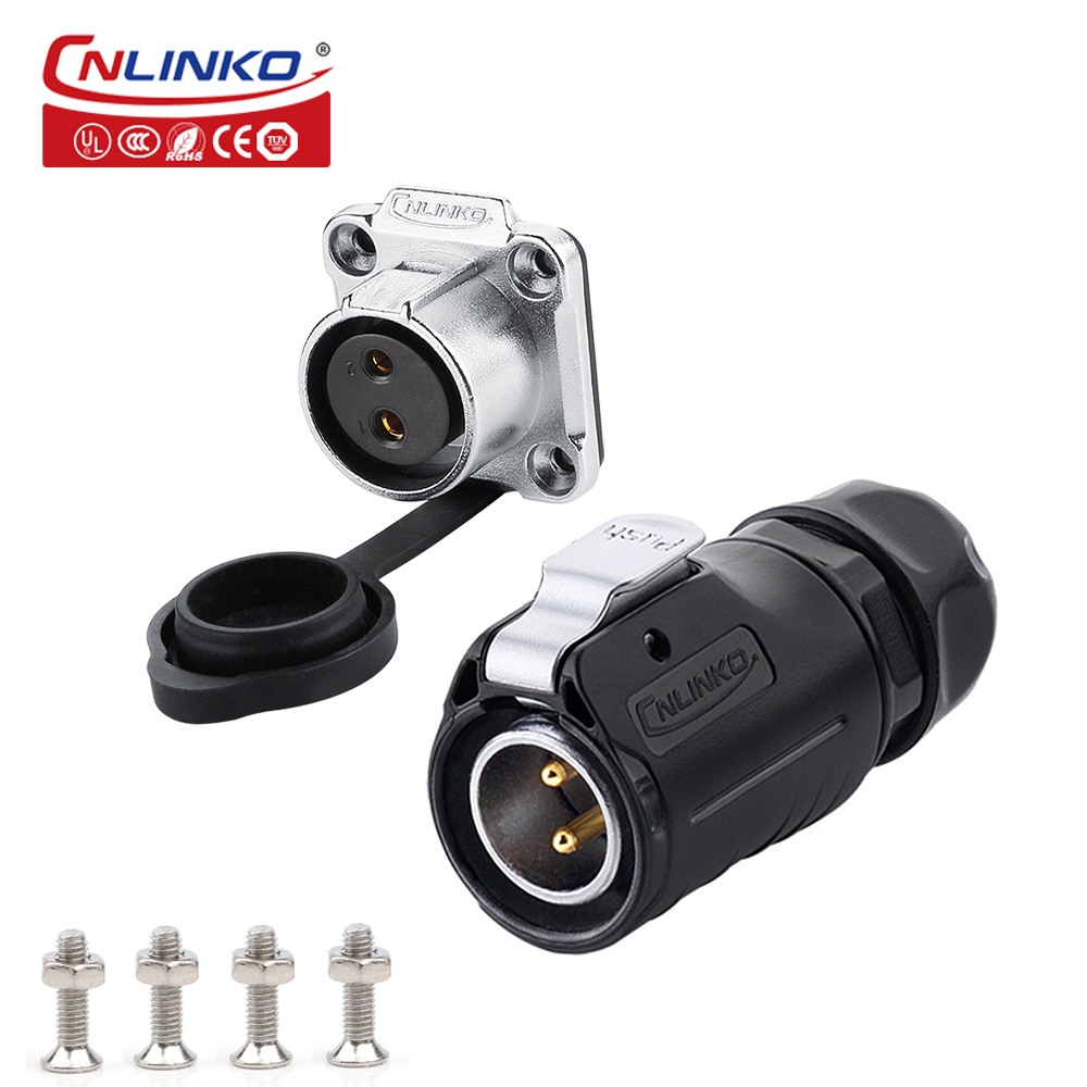 Cnlinko 2 Pin M20 Power Jack Industrial Circular Connector 20A 500V ...