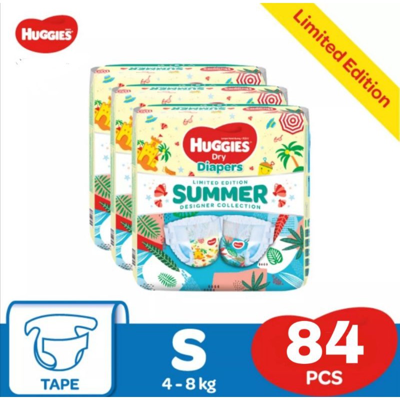 84pcs (Size S) Huggies Dry Diapers Summer Super Jumbo pack | Shopee ...