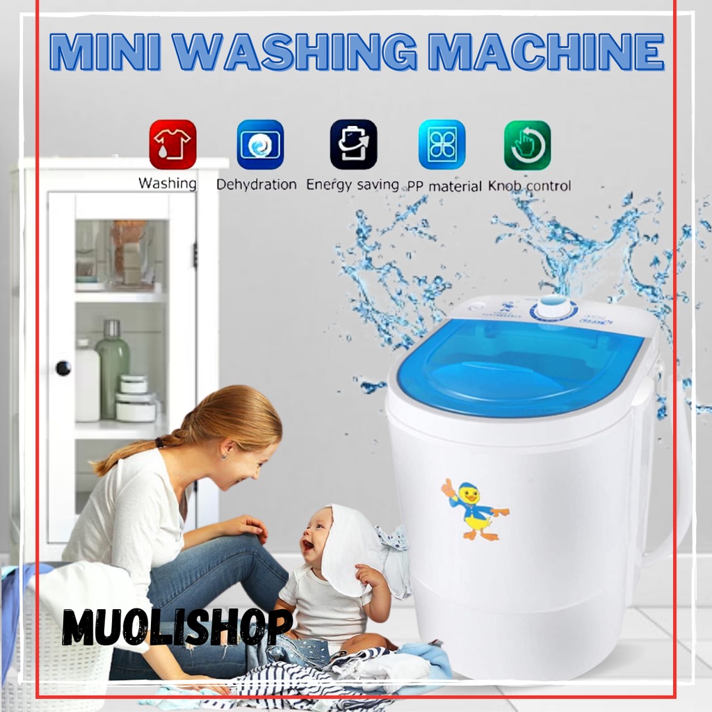 𝙈𝙐𝙊𝙇𝙄 New Automatic mini portable Washing Machine Laundry Clothes Top ...
