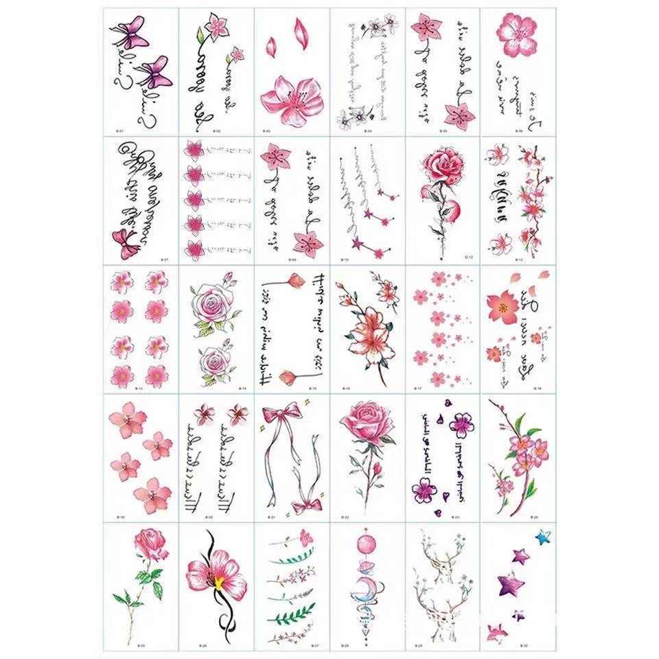 30pcs Temporary Tattoo Sticker Waterproof And Cute Sticker English