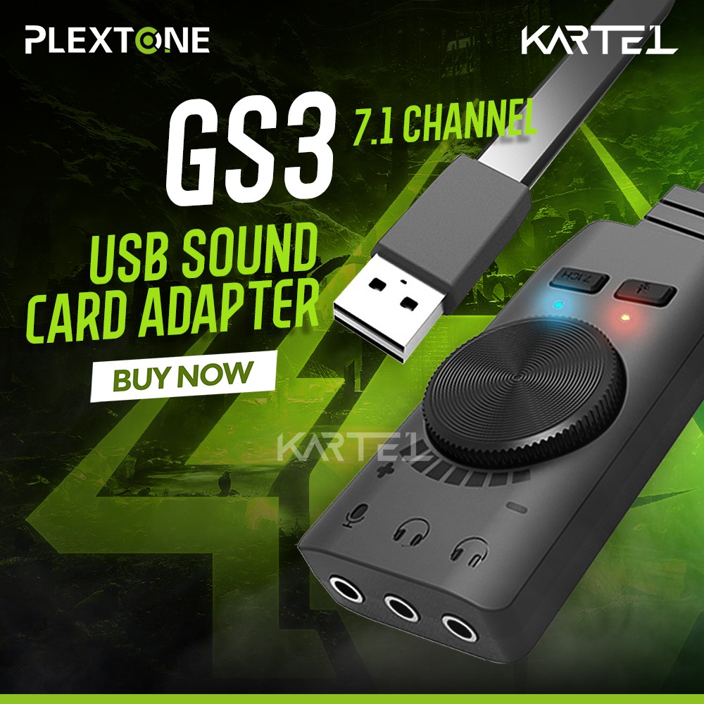 PLEXTONE GS3 Virtual 7.1 Channel USB 3.5mm Headphone Audio Jack Stereo ...