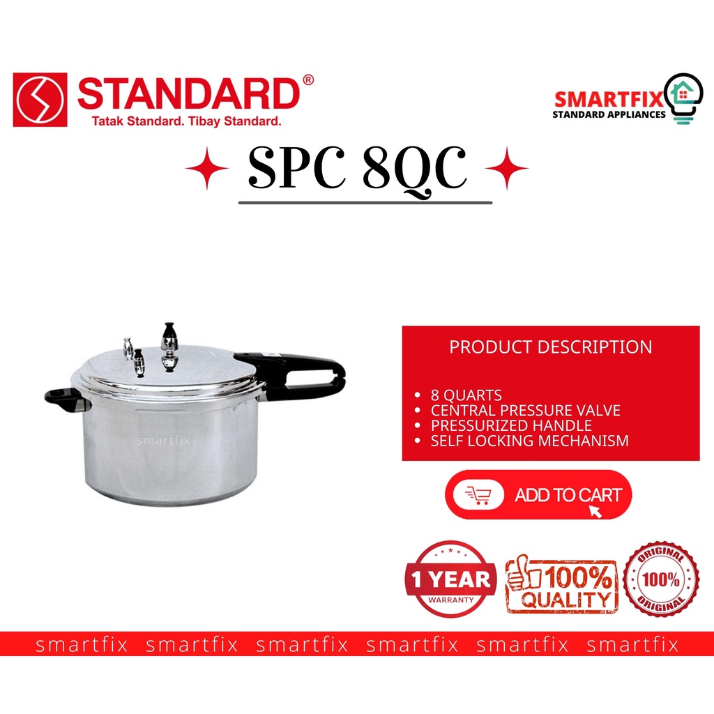 Standard Pressure Cooker 8 Aluminum Quartz SPC 8QC | Shopee Philippines