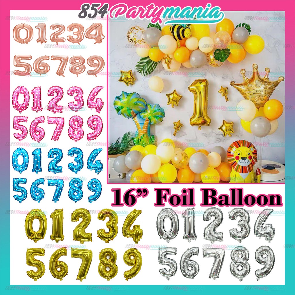 16 inch Number Foil Balloon Number balloons birthday balloon number ...