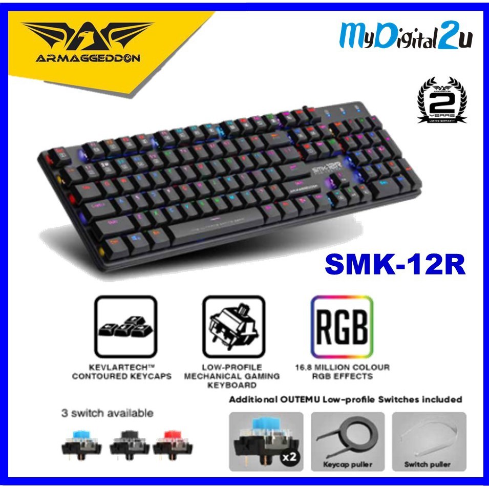 Armaggeddon SMK-12R RGB Kestrel Outemu Switch Mechanical Keyboard 104 ...