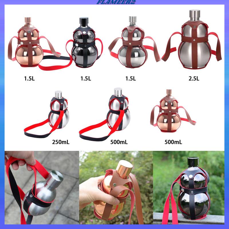 [Flameer2] Stainless Steel Hip Gourd Bottle Outdoor Gift | Shopee ...