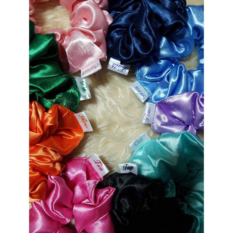 Customized Silk Scrunchies with Individual Names set of 3, 5, 10 ...
