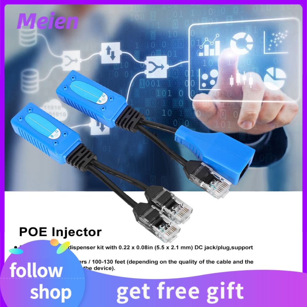 【HOT SALE】Meien 2pcs Splitter RJ45 Combiner POE Adapter Connectors ...