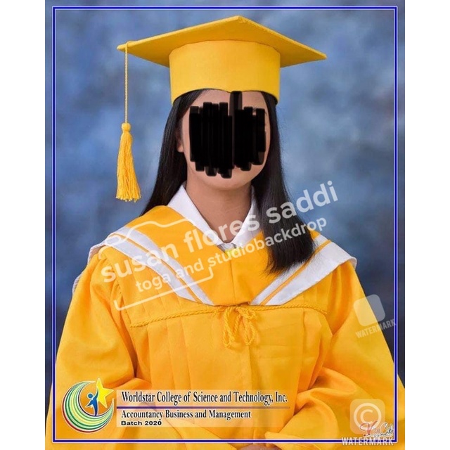 yellow graduation toga/seniorhigh/jrhigh/elem/kinder | Shopee Philippines