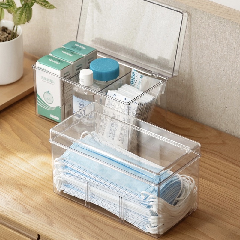 Mask Storage Box Entrance Home Transparent Dustproof Mouth Nose Mask ...