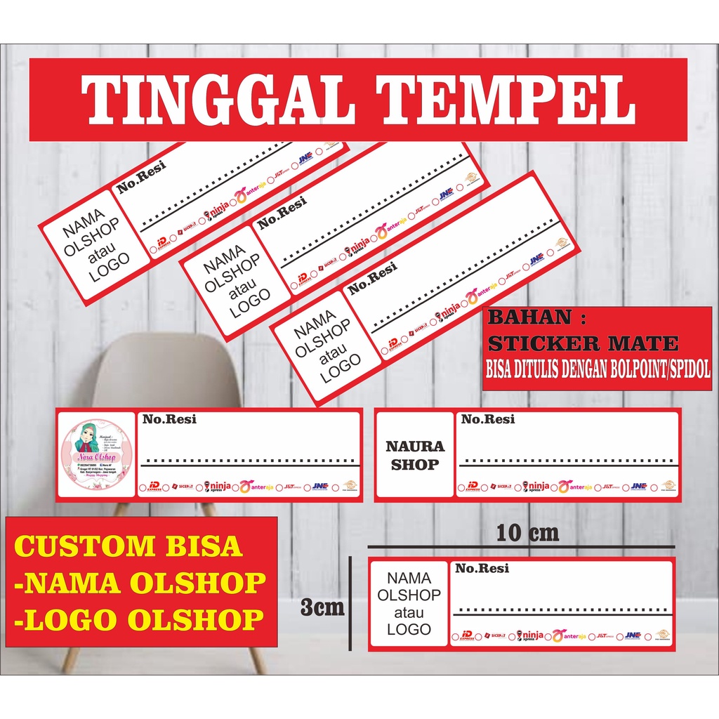 Shipping Receipt Label Sticker (CUSTOM Name Or LOGO) | Shopee Philippines