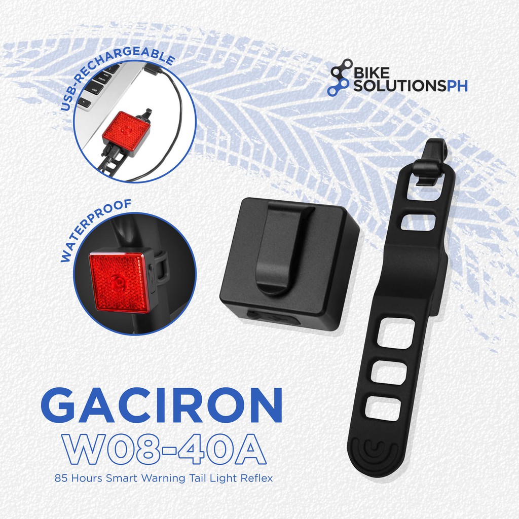 GACIRON W08-40A 85 Hours Smart Warning Tail Light Reflex | Shopee ...