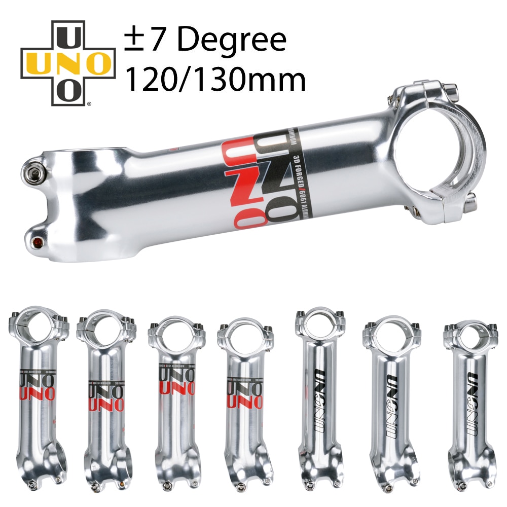 UNO Bicycle Handlebar Stem ±7°17° Silver Glossy Long mtb Stem 25.4 31.8 ...