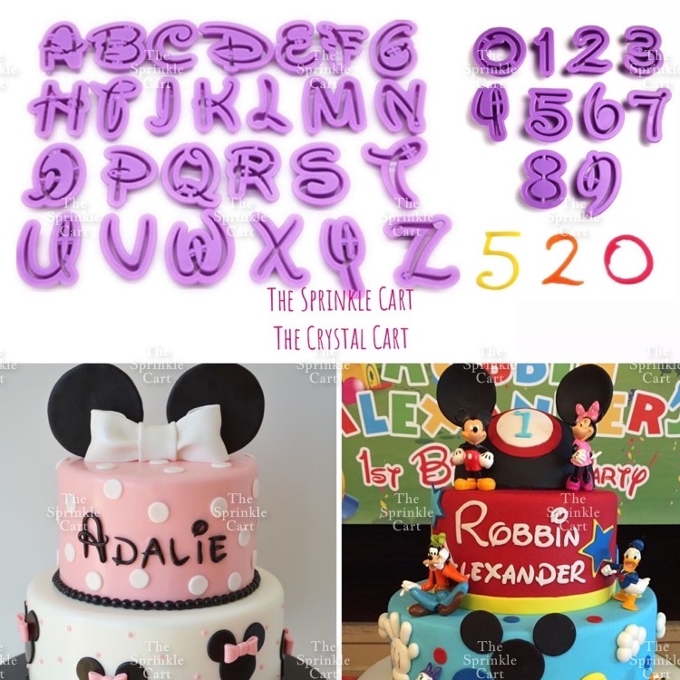 36pcs Disnney Font Letter Cutter Fondant Cutter Lettering Alphabet ...