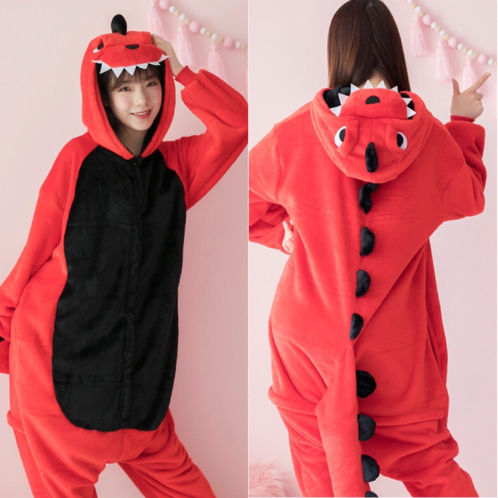 Godzilla Mascot Costume Red Dragon Onesie (Shoes Not Included) | Shopee ...