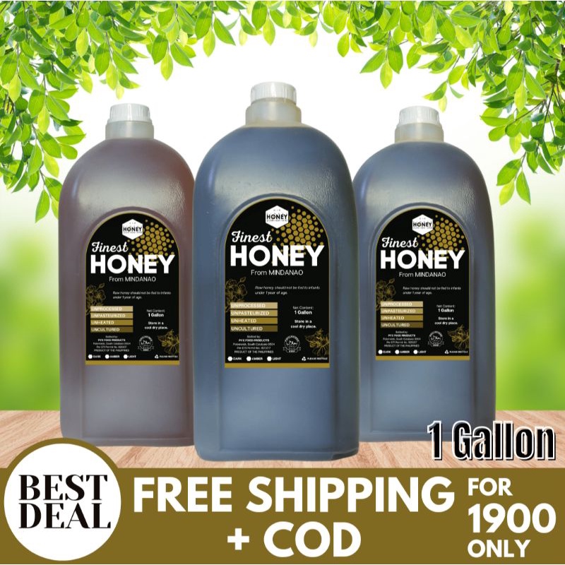 Finest Honey 1 Gallon PURE RAW WILD HONEY FROM MINDANAO(shopee ...