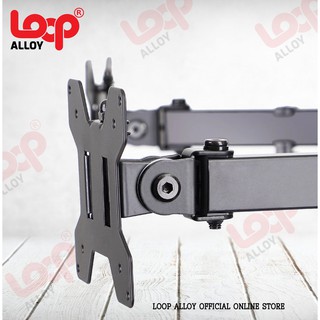 Loop ALLOY Dual Arm Mount Monitor Bracket With Base For 18-27 Monitors ...