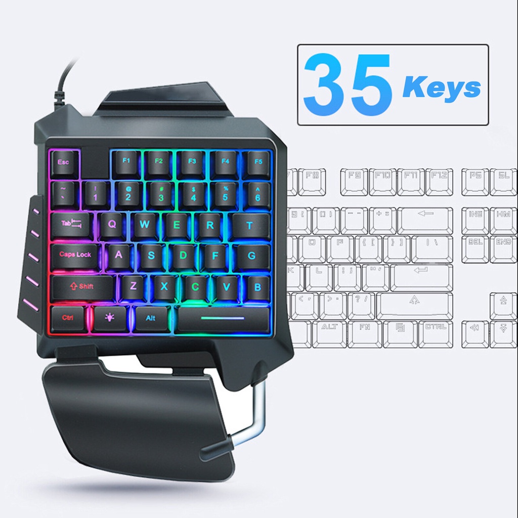 Canmove ZUOYA G92 Gaming Keyboard One-handed Mechanical Feel 35 Keys ...