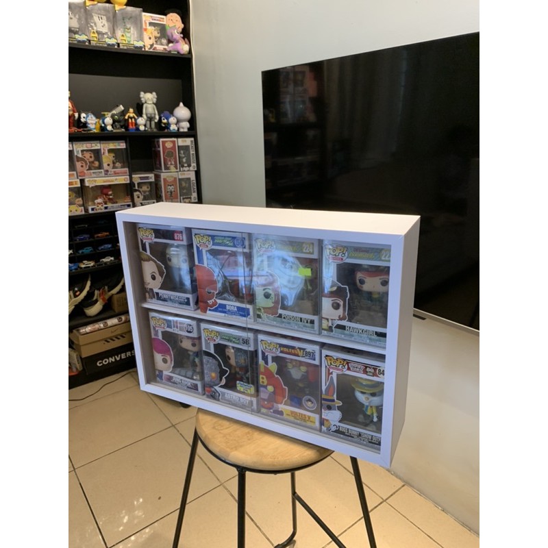 8 slots 2 layer funko pop display case white | Shopee Philippines