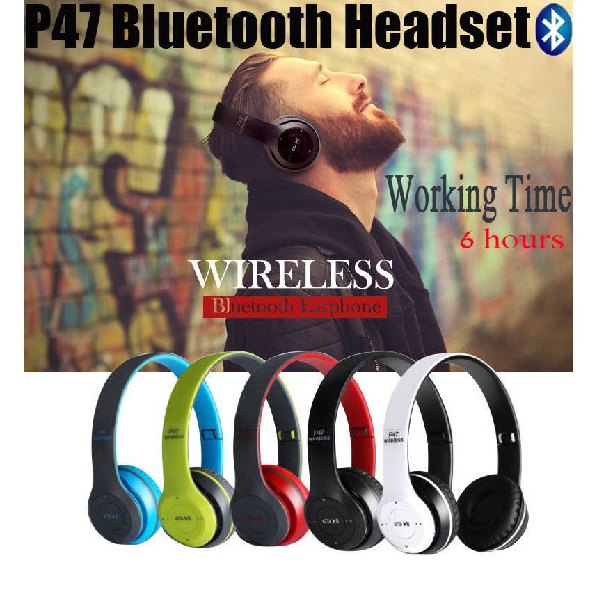 P47 Wireless Bluetooth On-Ear Headphone Headset | Shopee Philippines