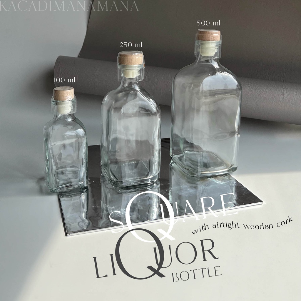 Square glass bottle - square glass bottle - cork lid | Shopee Philippines