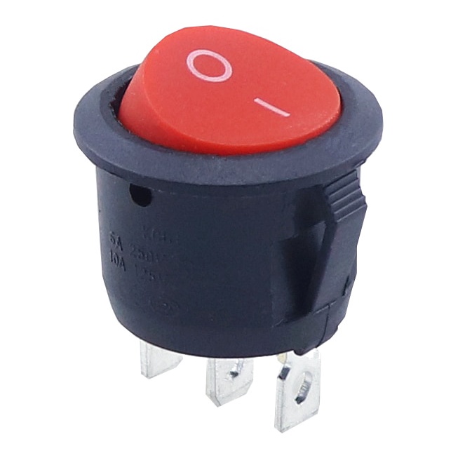 Round Rocker Toggle Switch Push Button Red Black White 6A 250VAC 10A ...