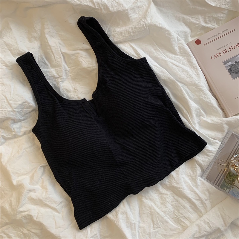 Camisole Women's Inner Wear Summer With Chest Pad Top Black White Tube ...