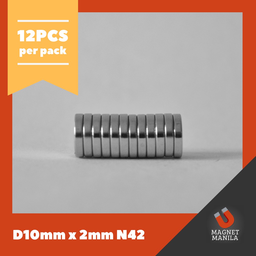 Magnet Manila 12pcs D10mm X 2mm N42 Strong Neodymium Supper Magnet ...
