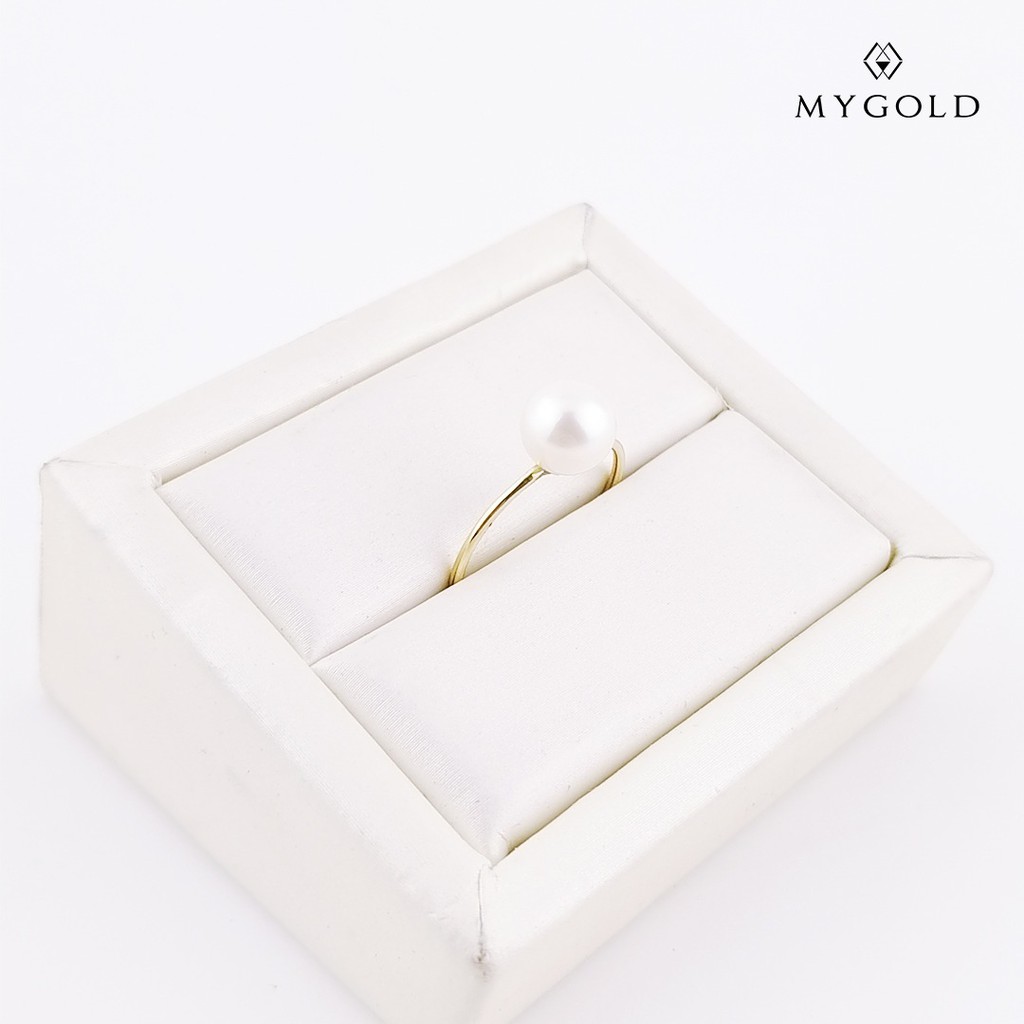 MyGold Pawnable and Authentic 14K Yellow Gold Freshwater Pearl Ring ...
