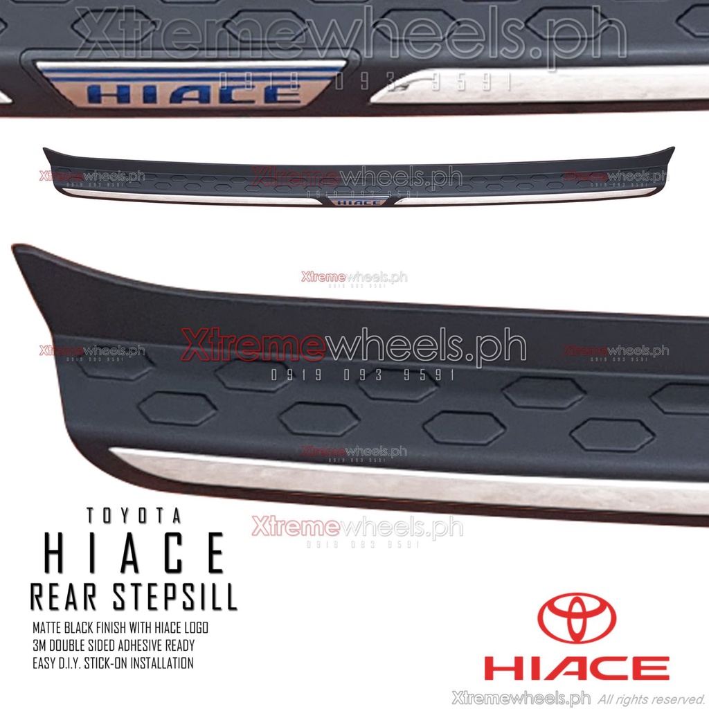 Hi ace GL / Commuter deluxe 2019-2025 Rear bumper Step Sill Matte Black ...